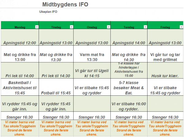 Idrettfritidsordning (IFO) - Midtbygdens Idrettslag